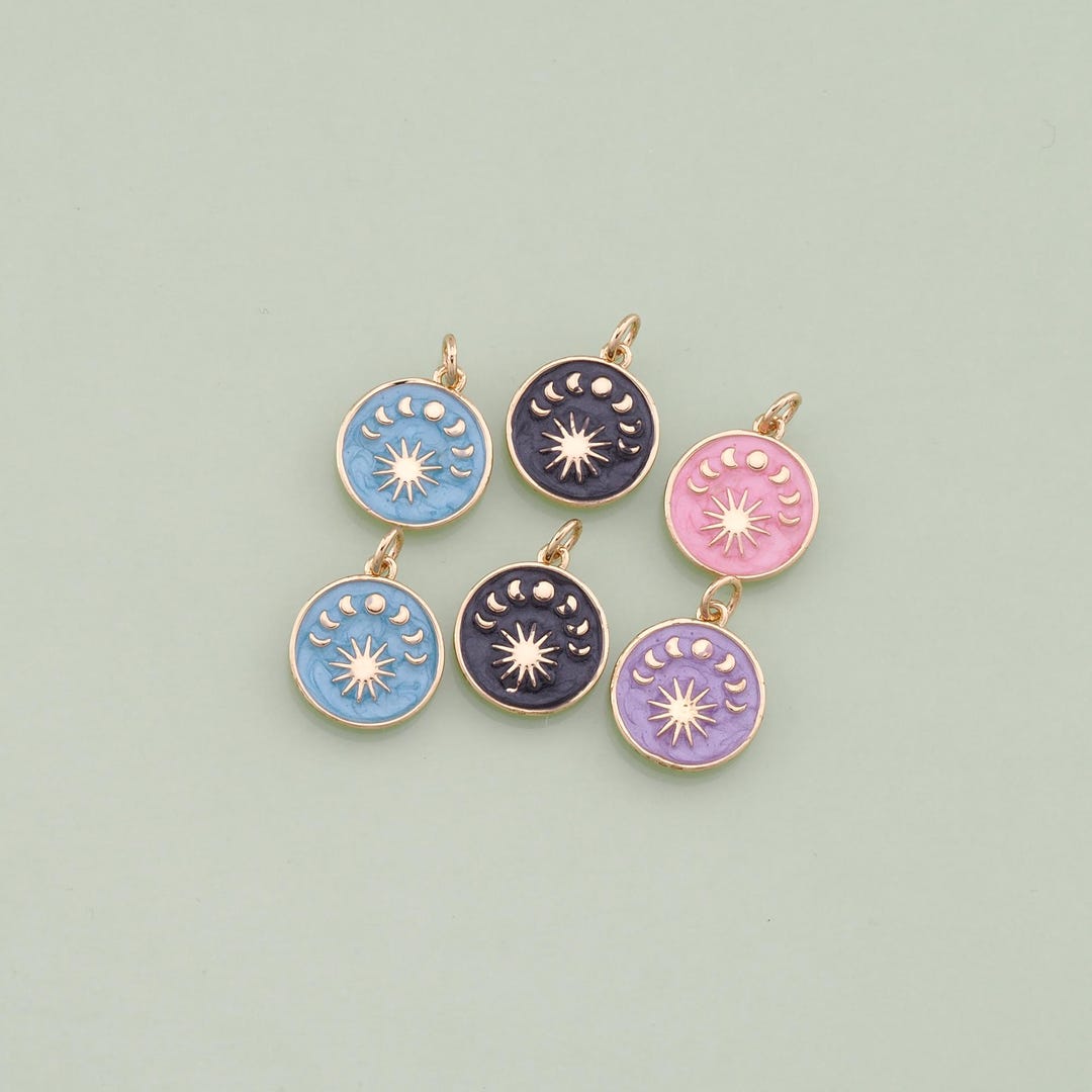 1pcs 18K Gold Filled Round Sun Pendant Solar Eclipse Charm for DIY ...