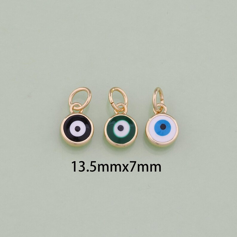 1pcs 18K Gold Filled Enamel Evil Eye Pendant Evil Eye Charm for DIY ...