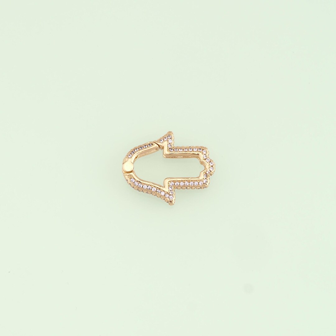 18K Gold Filled Hamsa Carabiner Clasp,carabiner Lock Connector,spring ...