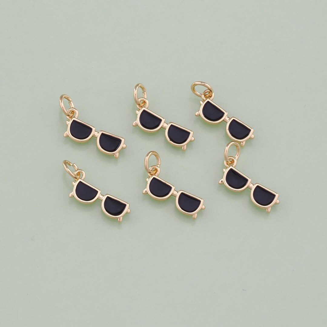1pcs 18K Gold Filled Sunglasses Pendant Classes Charm for DIY Jewelry ...