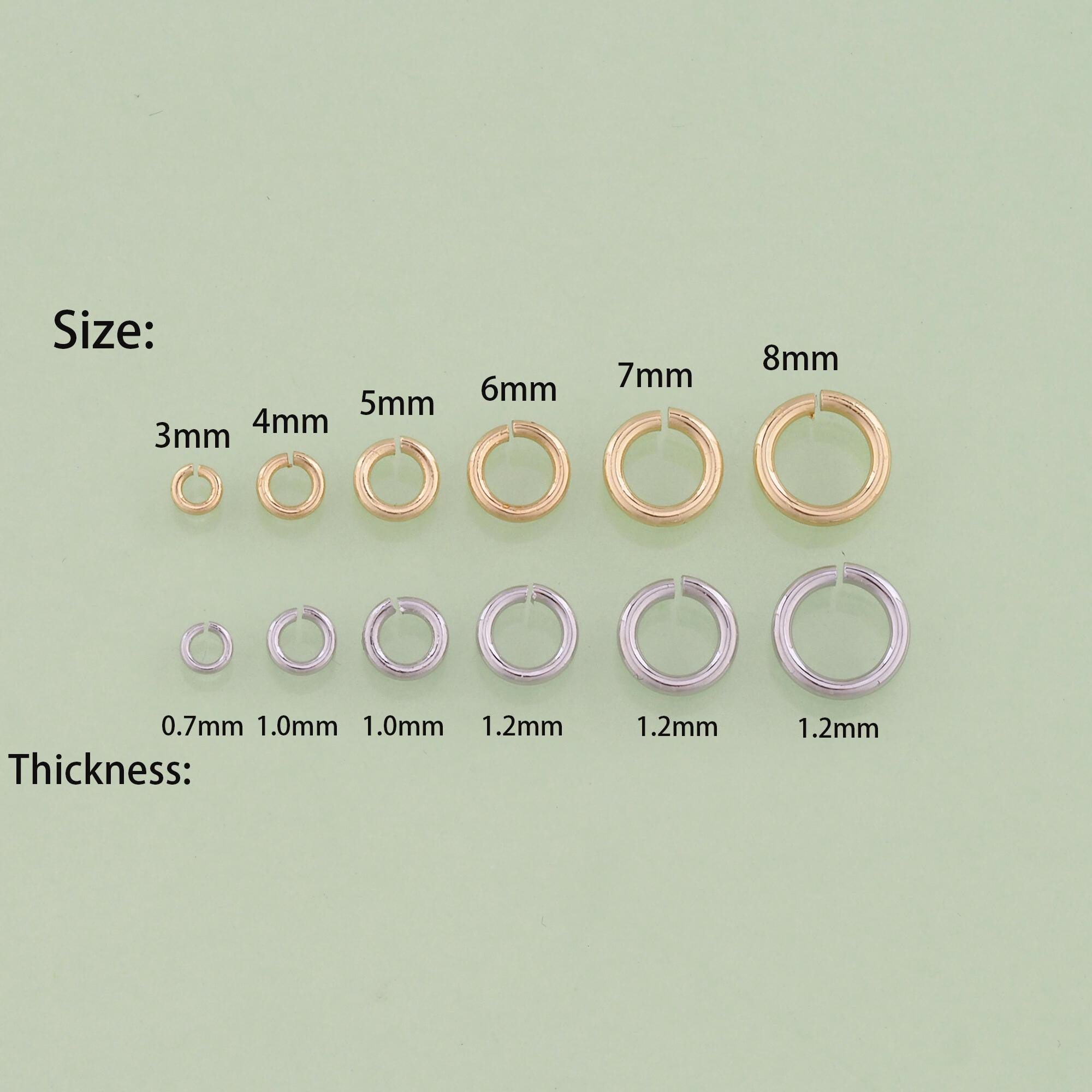 100pcs 18K Gold Filled Jump Rings,split Jump Ring Connectors for DIY ...