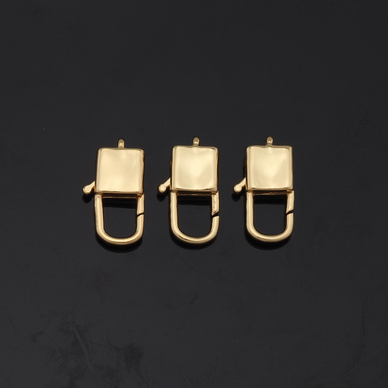 18K Gold Filled Lobster Clasp,carabiner Lock Connector,spring Push Gate ...