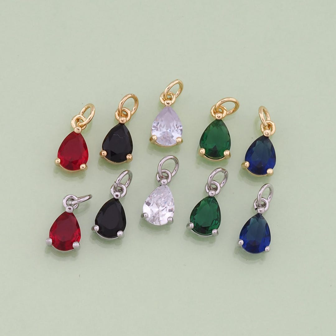 1pcs 18K Gold Filled Mini CZ Teardrop Pendant Teardrop Charm for DIY ...