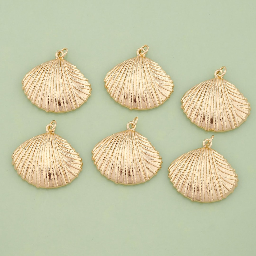 1pcs 18K Gold Filled Mussel Pendant Ocean Charm for DIY Jewelry Finding ...