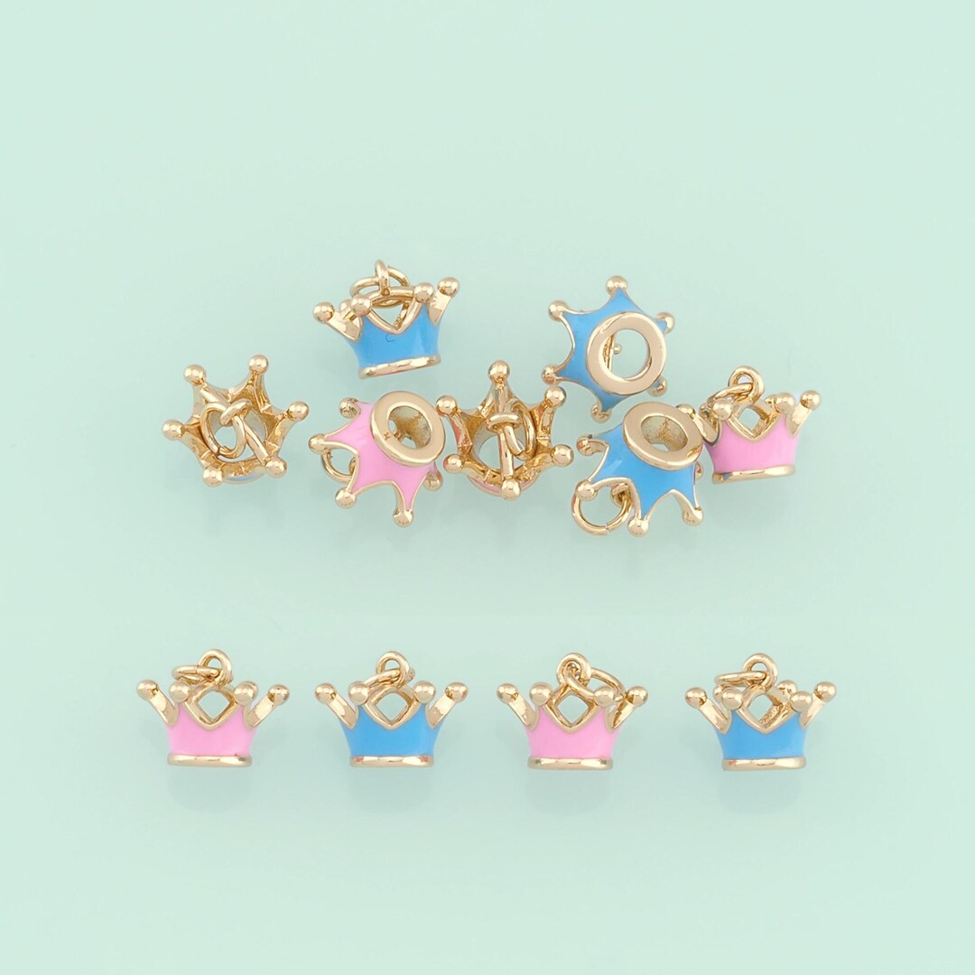 1pcs 18K Gold Filled Enamel Crown Pendant Crown Charm for DIY Jewelry ...