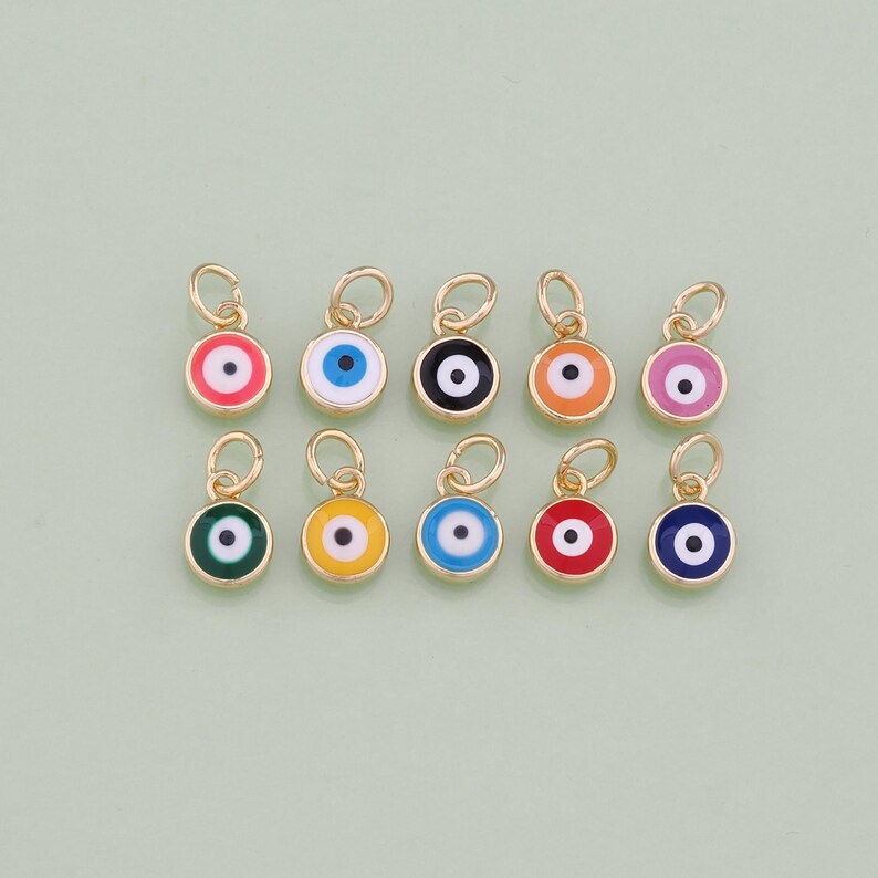 1pcs 18K Gold Filled Enamel Evil Eye Pendant Evil Eye Charm for DIY ...