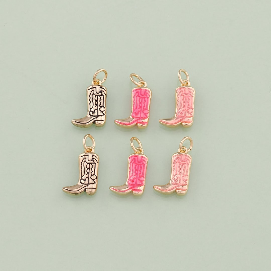 1pcs 18K Gold Filled Cowboy Boots Pendant Cowboy Shoes Charm for DIY ...