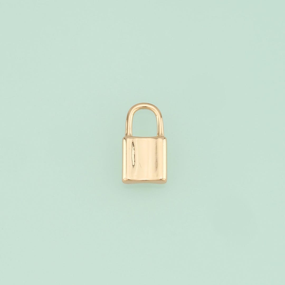 1pcs 18K Gold Filled Lock Pendant Lock Charm for DIY Jewelry Finding ...