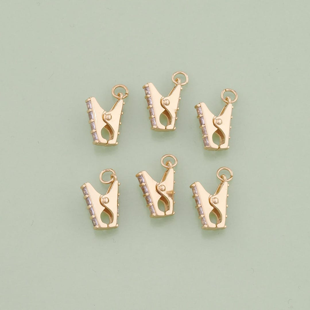 1pcs 18K Gold Filled Clothespin Pendant Clip Charm for DIY Jewelry ...