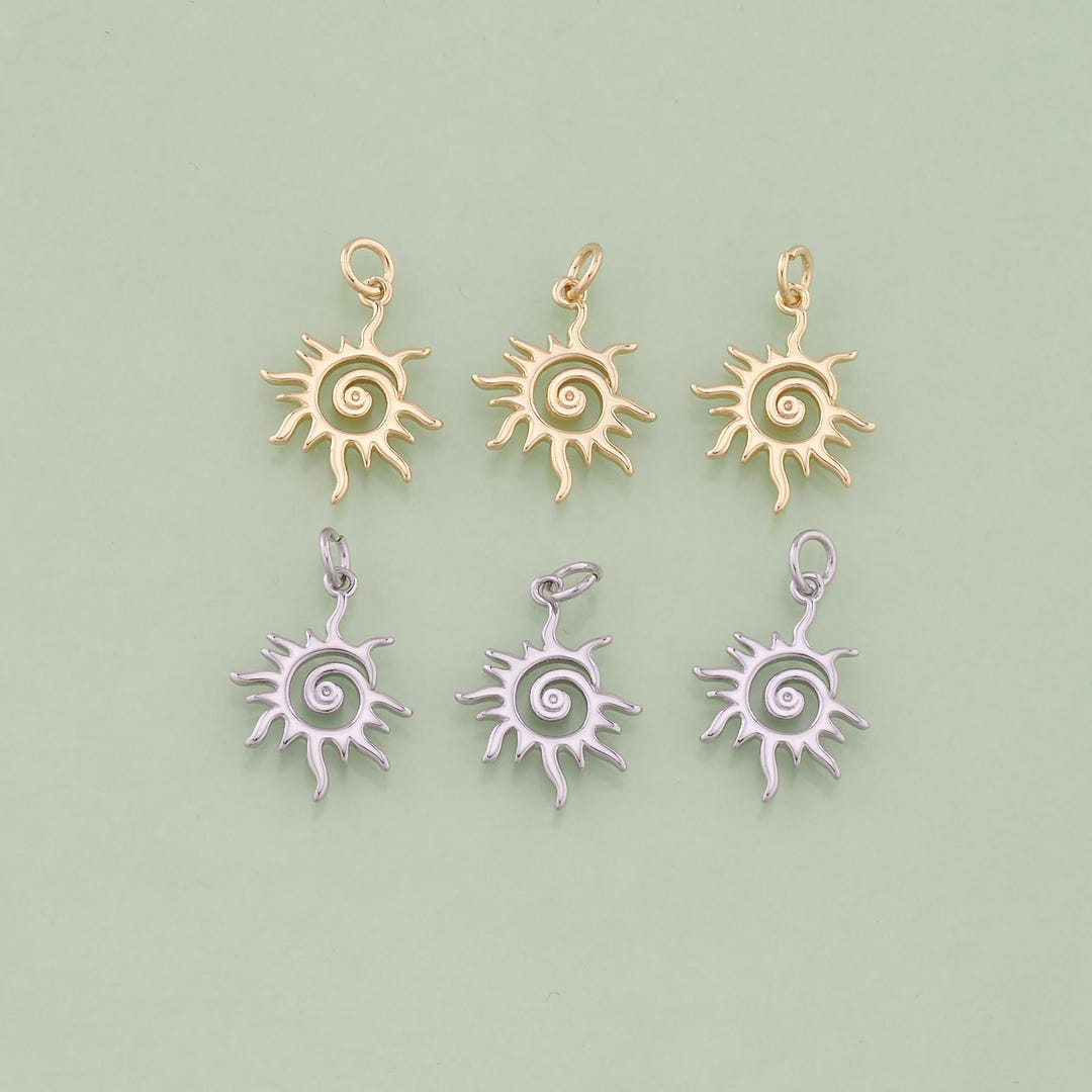 1pcs 18K Gold Filled Sun Pendant Celestial Charm for DIY Jewelry ...