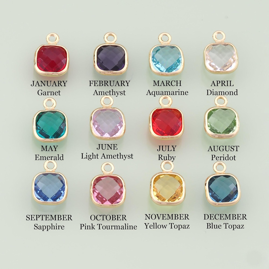 1pcs 18K Gold Filled Birthstone Pendant Month Charm for DIY Jewelry ...