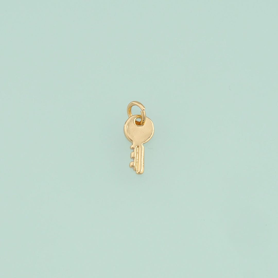 1pcs 18K Gold Filled Key Pendant Key Charm for DIY Jewelry Finding ...