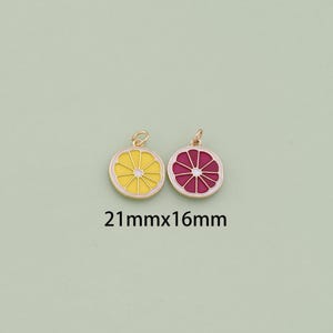 18K Gold Filled Lemon Pendant Fruit Charm for DIY Jewelry Finding ...