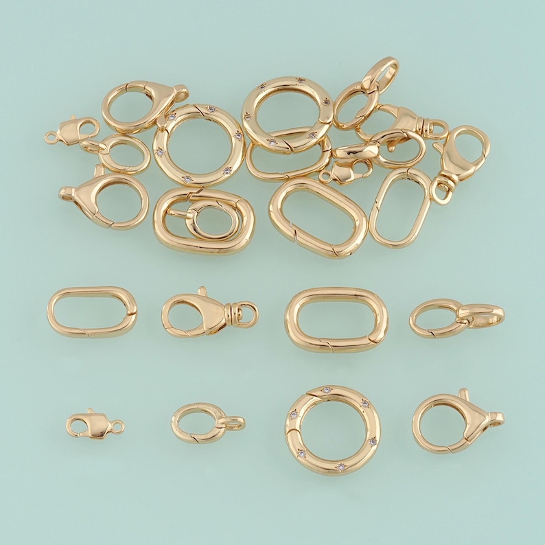 18K Gold Filled Lobster Clasp,bracelet Clasp, Oval Clasp, Carabiner ...