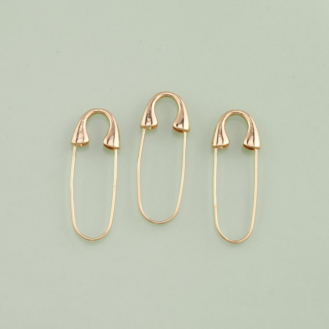 1pcs 18K Gold Filled Spring Push Gate Safety Pin Charm for DIY Jewelry ...