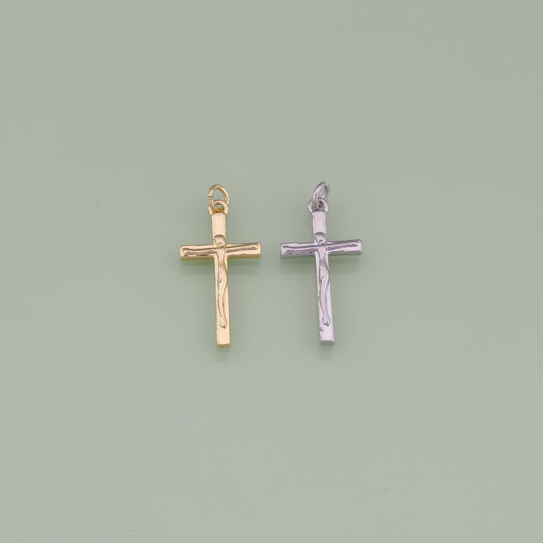 1pcs 18K Gold Filled Cross Pendant Religion Charm for DIY Jewelry ...