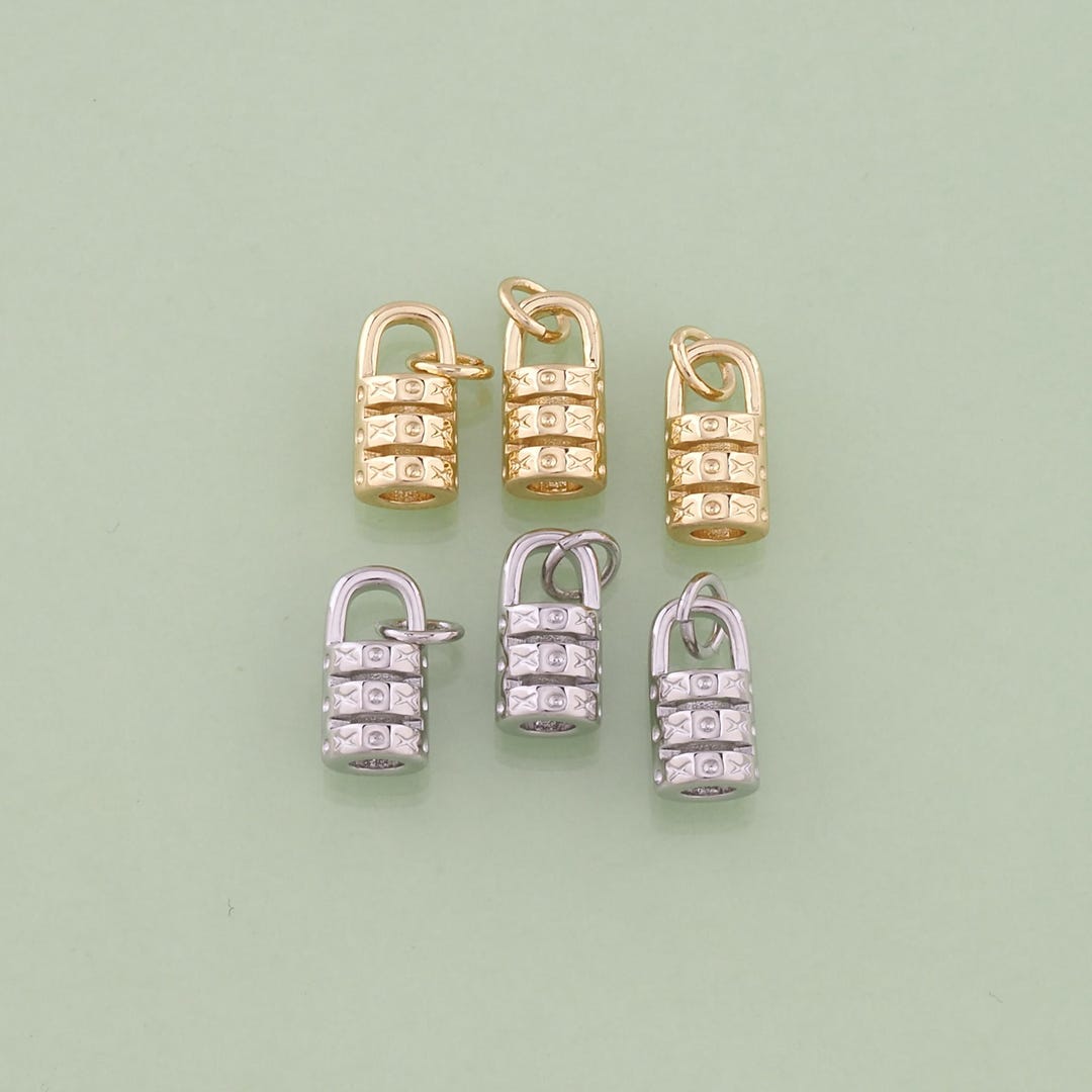 1pcs 18K Gold Filled Lock Pendant Lock Charm for DIY Jewelry Finding ...