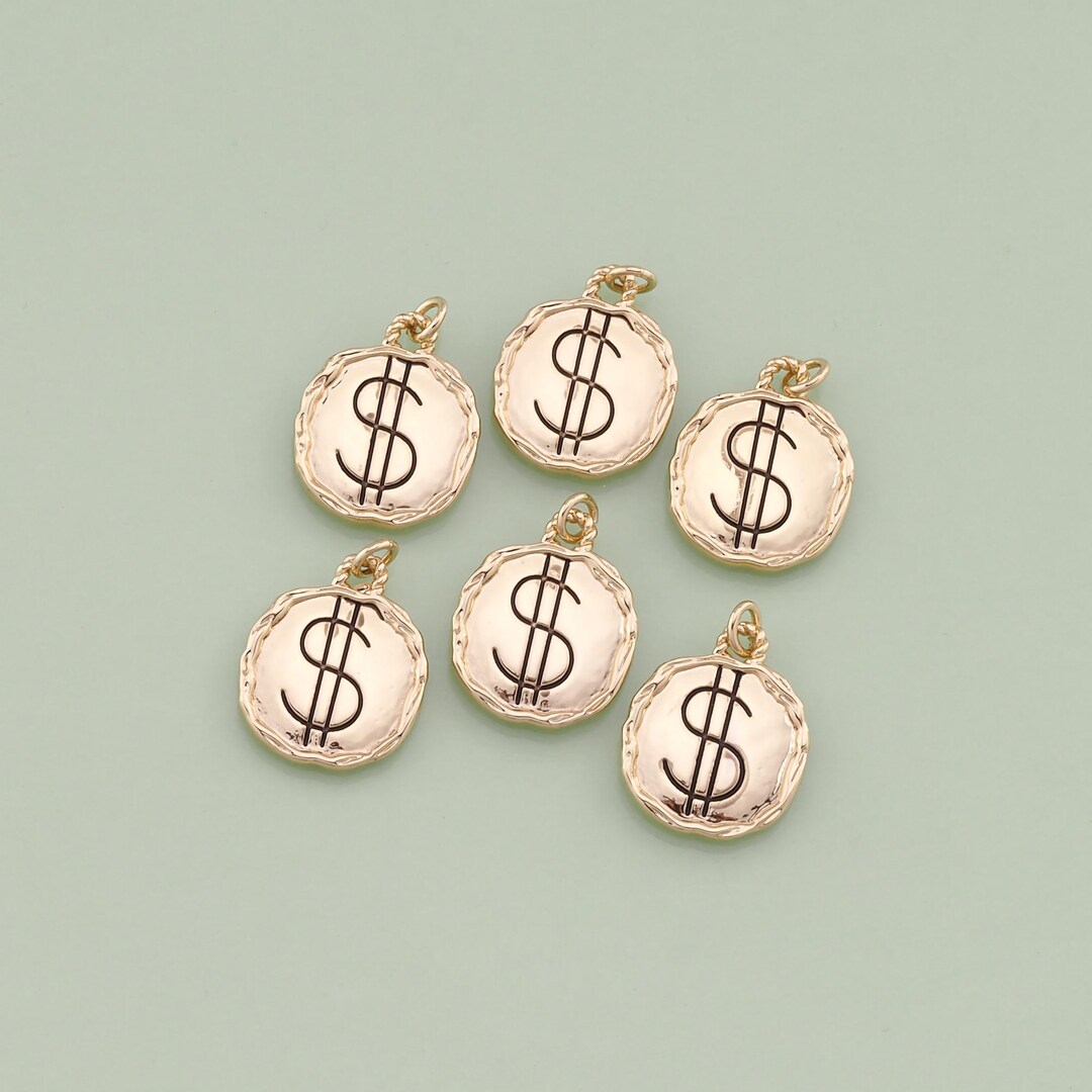 1pcs 18K Gold Filled Dollar Money Sign Pendant Money Charm for DIY ...