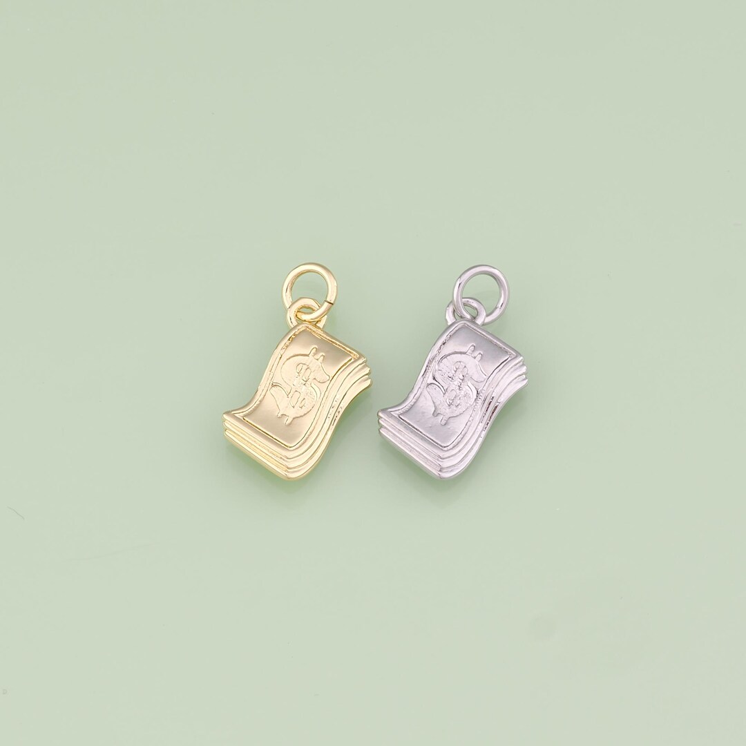 1pcs 18K Gold Filled Dollar Pendant Money Charm for DIY Jewelry Finding ...