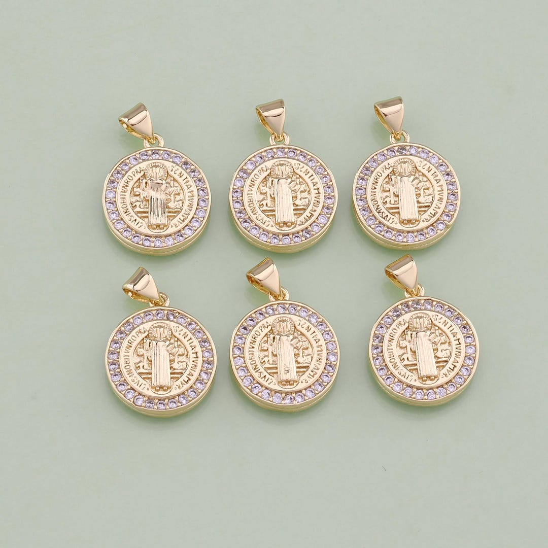1pcs 18K Gold Filled CZ Benedict Pendant Benedict Charm for DIY Jewelry ...