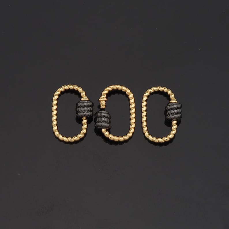 18K Gold Filled Oval Carabiner Clasp,carabiner Lock Connector,spring ...