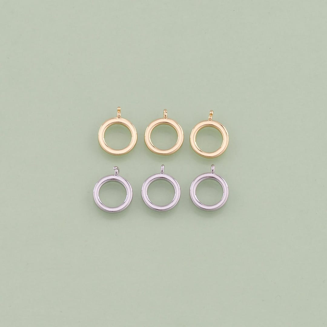 1pcs 18K Gold Filled Round Pendant Round Charm for DIY Jewelry Finding ...