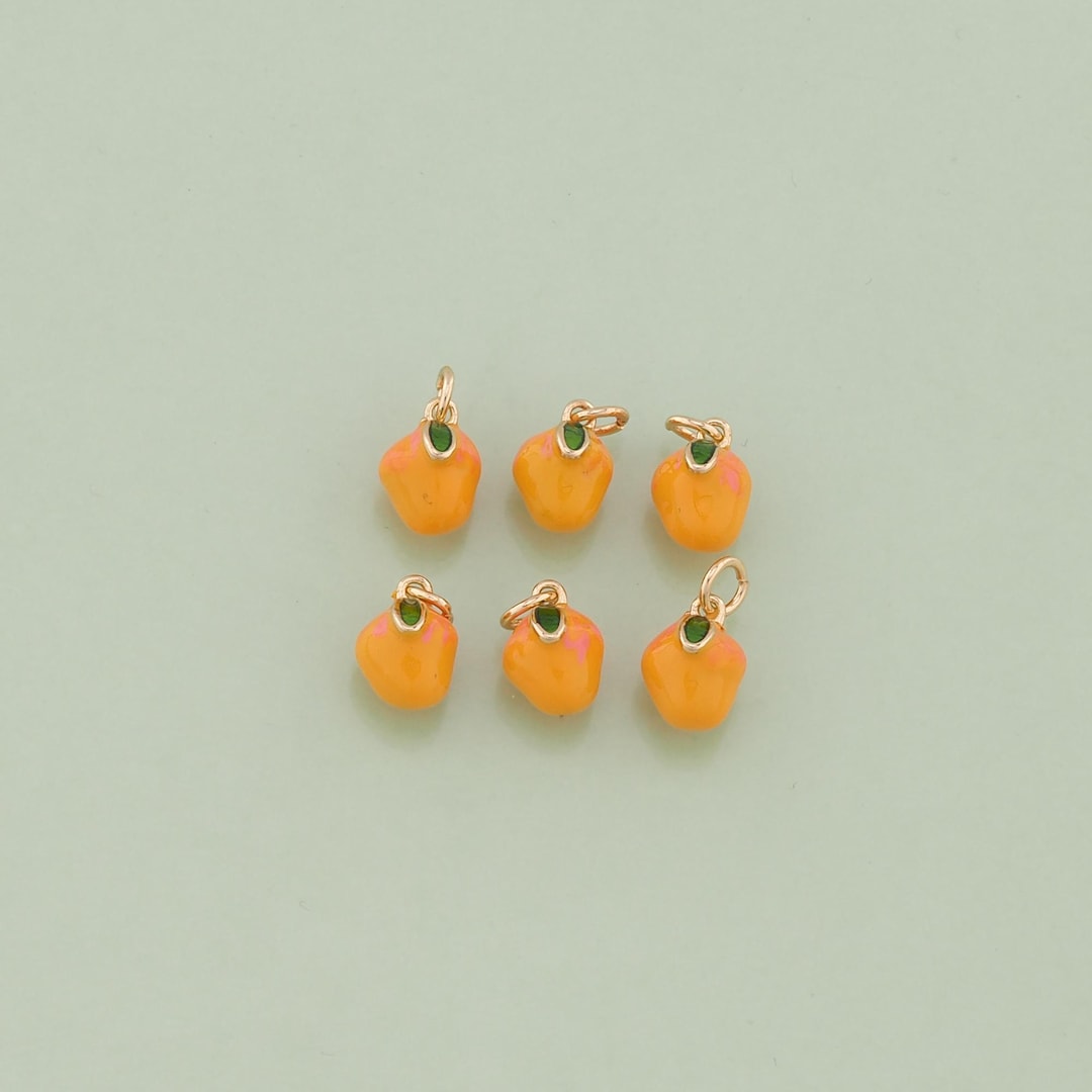 1pcs 18K Gold Filled Tangerine Pendant Fruit Charm for DIY Jewelry ...