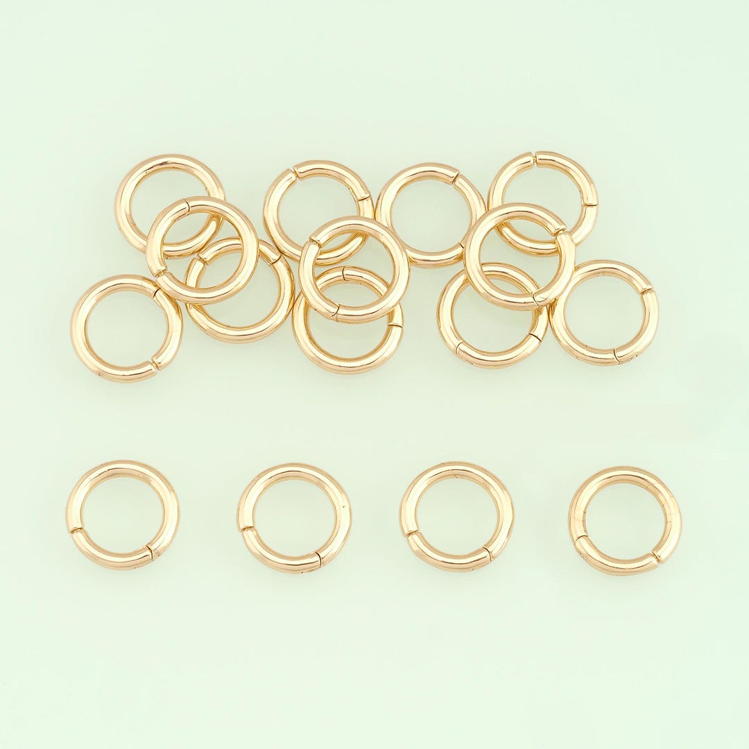 18K Gold Filled Round Carabiner Clasp,carabiner Lock Connector,spring ...