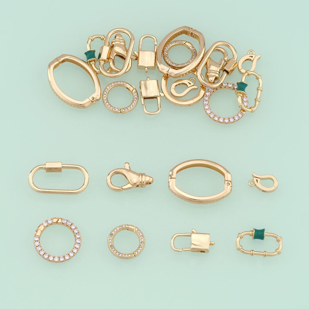 1pcs 18K Gold Filled Twisted Clasps,lobster Clasp,oval Clasp,round ...