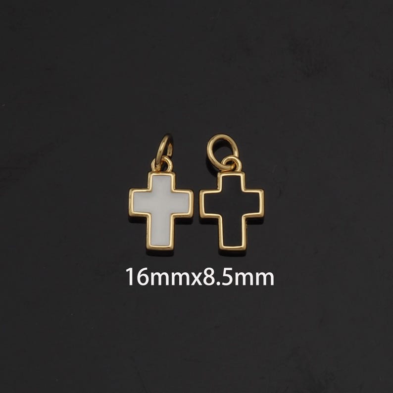 1pcs 18K Gold Filled Enamel Cross Pendant Cross Charm for DIY Jewelry ...