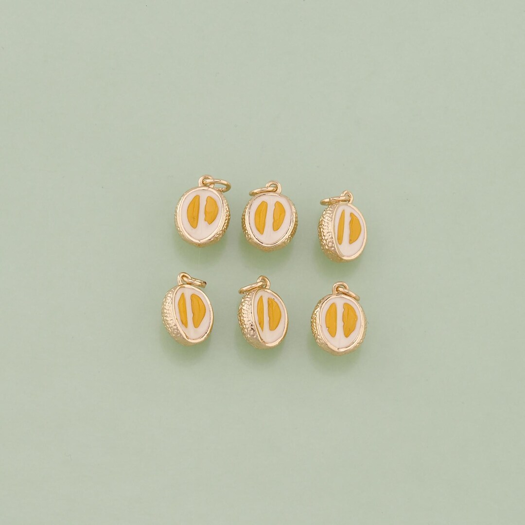1pcs 18K Gold Filled Enamel Durian Pendant Fruit Charm for DIY Jewelry ...
