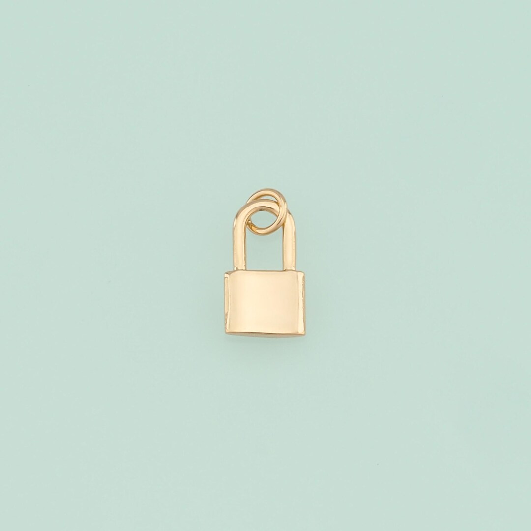 1pcs 18K Gold Filled Lock Pendant Lock Charm for DIY Jewelry Finding ...