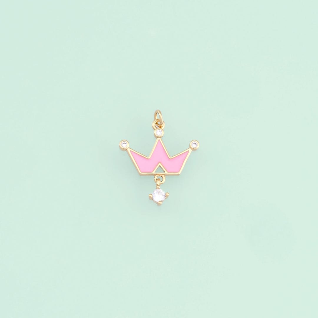 1pcs 18K Gold Filled Enamel Crown Pendant Crown Charm for DIY Jewelry ...