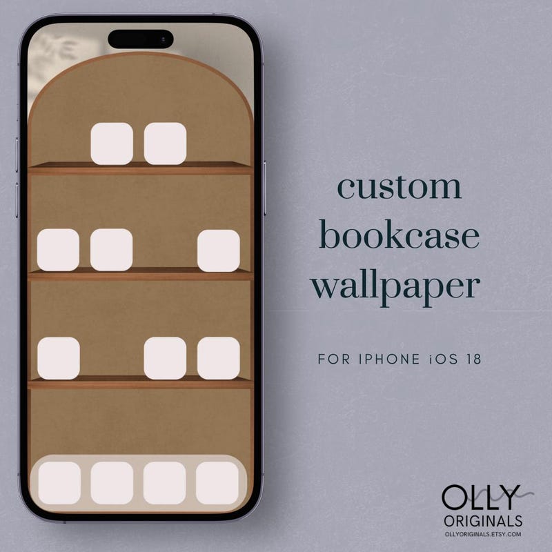 Bookshelf Wallpaper - Etsy