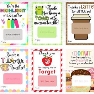 Teacher Thank You Gift Card Holder, Elementary Teacher Appreciation ...