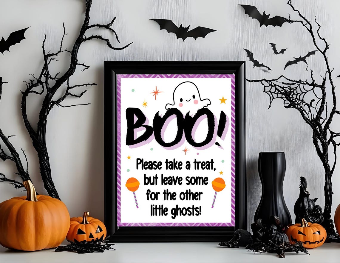 Take One Halloween Sign, Out of Candy Halloween Sign, Trick or Treat ...