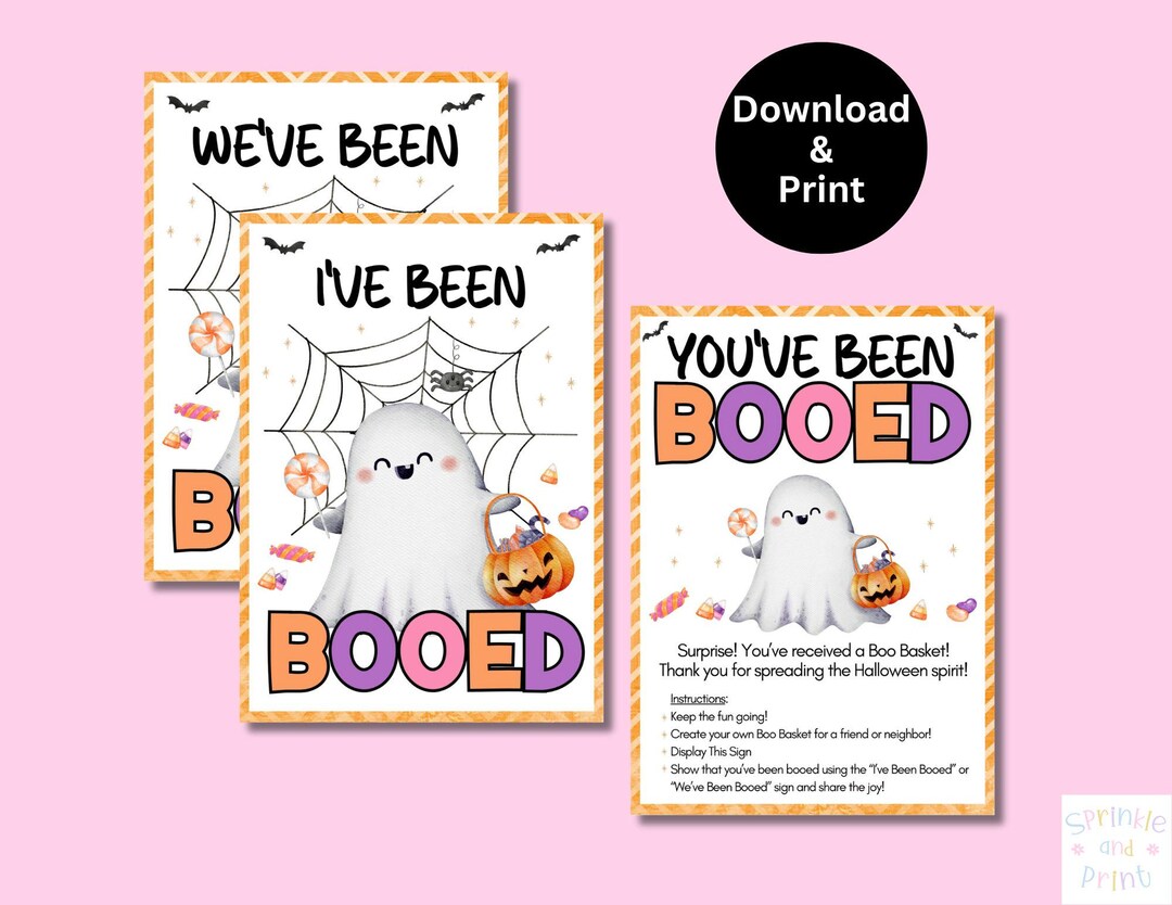 Boo Basket Printable Set, You've Been Booed Sign, Digital Download. We ...
