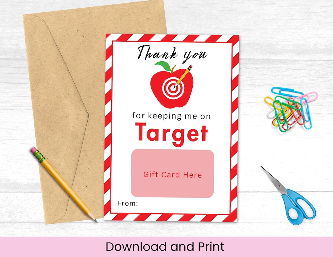 Teacher Thank You Gift Card Holder, Teacher Appreciation Week Target ...