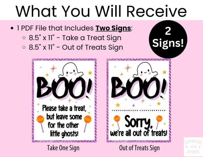 Take One Halloween Sign, Out of Candy Halloween Sign, Trick or Treat ...