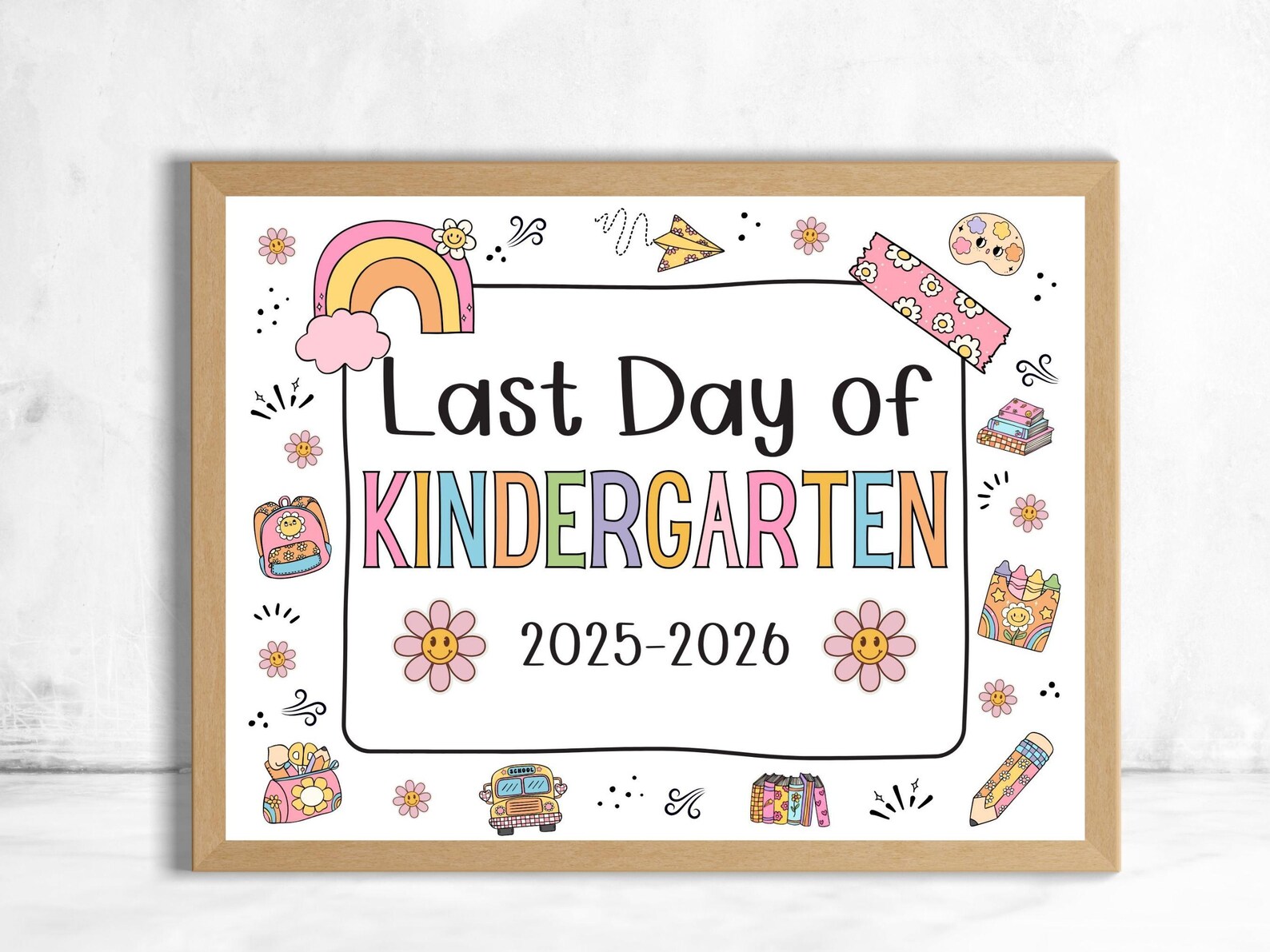 First Day of School Sign Kindergarten Printable Back to School Sign ...