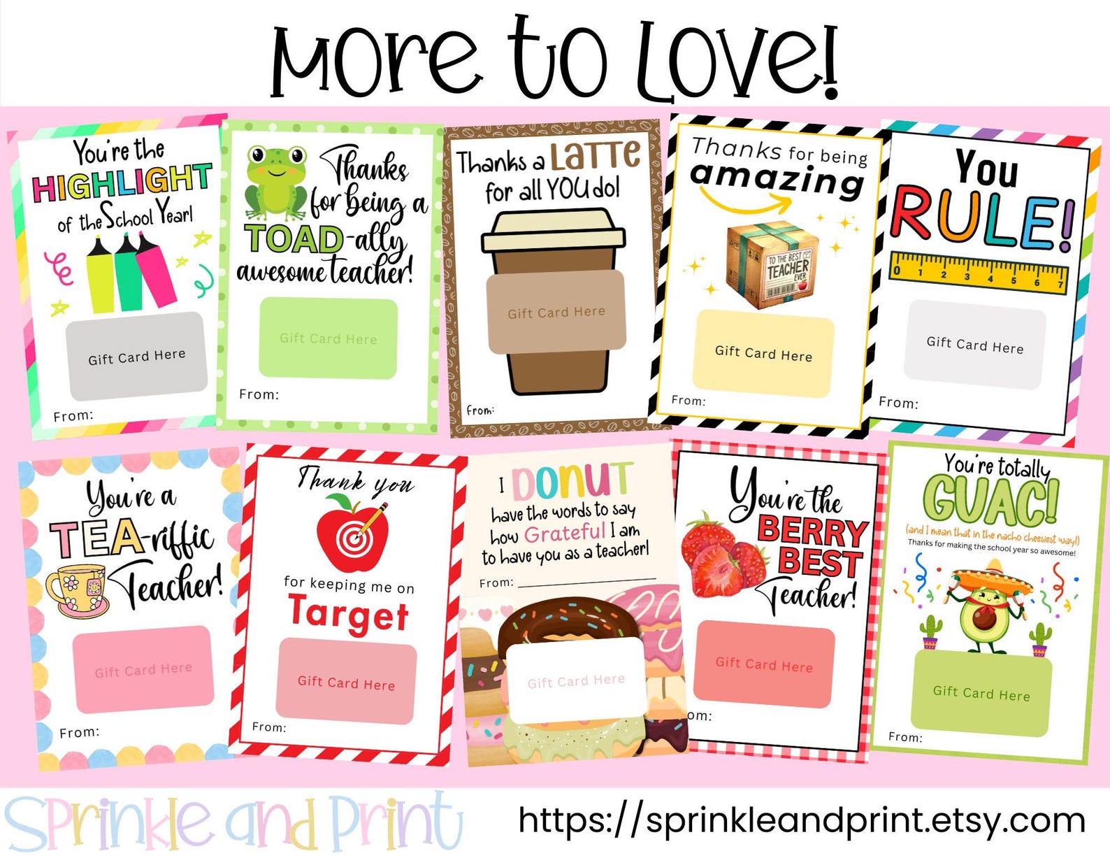 Teacher Thank You Gift Card Holder, Teacher Appreciation Week Donut ...