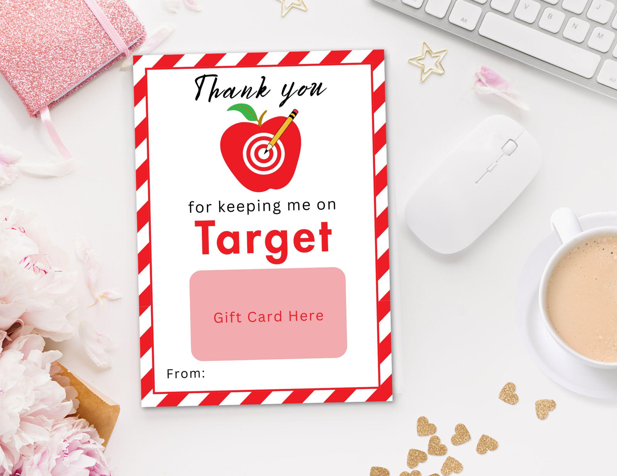 Teacher Thank You Gift Card Holder, Teacher Appreciation Week Target ...