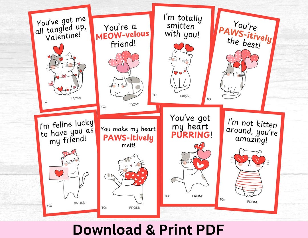 Kids Valentines Day Cards, Class Exchange Valentine Classroom Cards ...