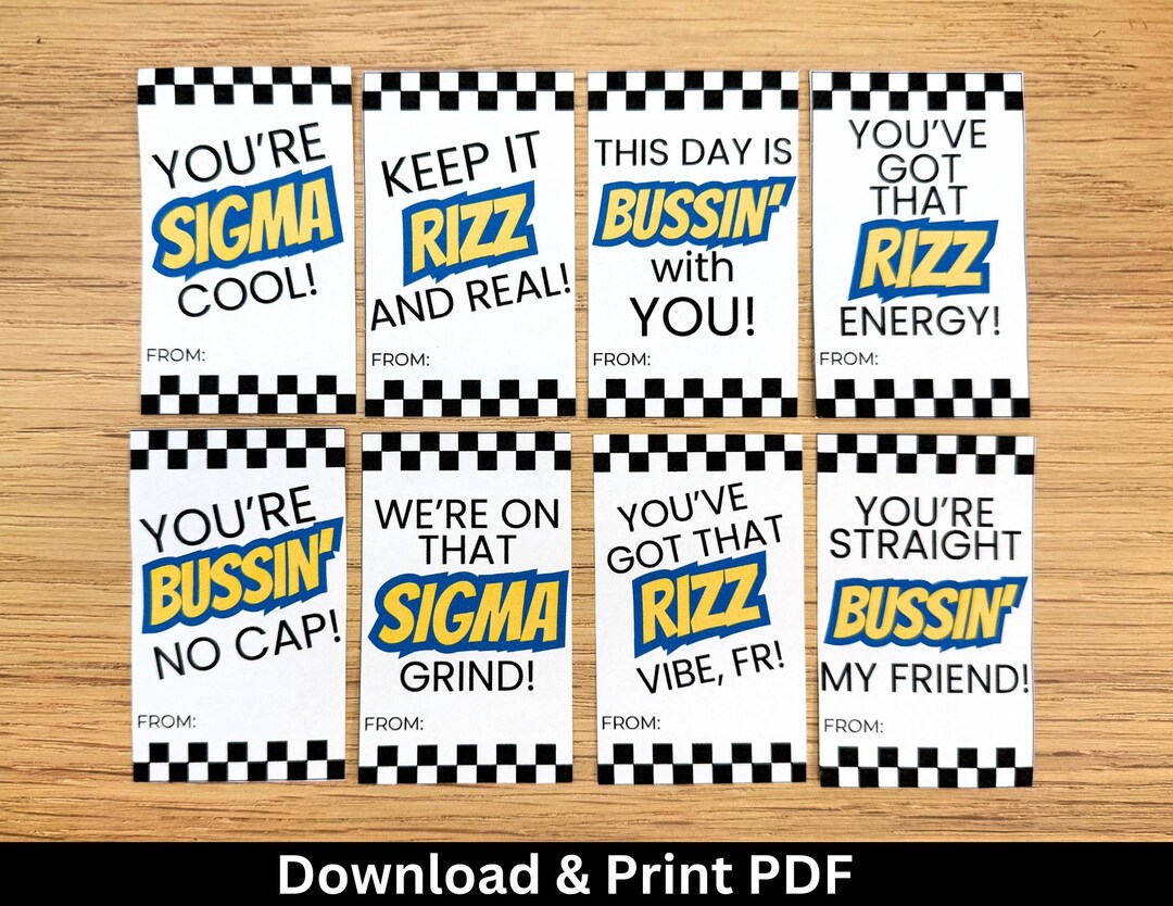 Valentines Day Cards for School Teen Slang Candy Hearts Gen Alpha Gen Z ...