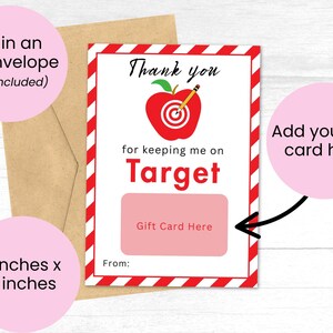 Teacher Thank You Gift Card Holder, Teacher Appreciation Week Target ...