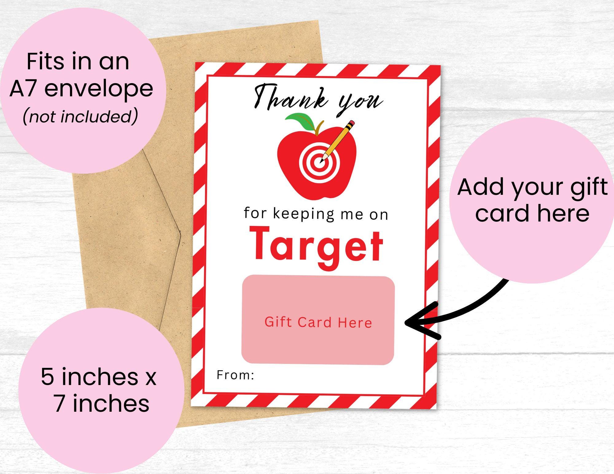 Teacher Thank You Gift Card Holder, Teacher Appreciation Week Target ...