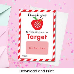 Teacher Thank You Gift Card Holder, Teacher Appreciation Week Target ...