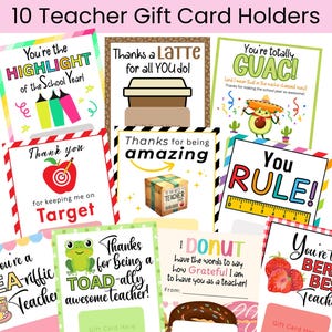 Teacher Thank You Gift Card Holder, Elementary Teacher Appreciation ...