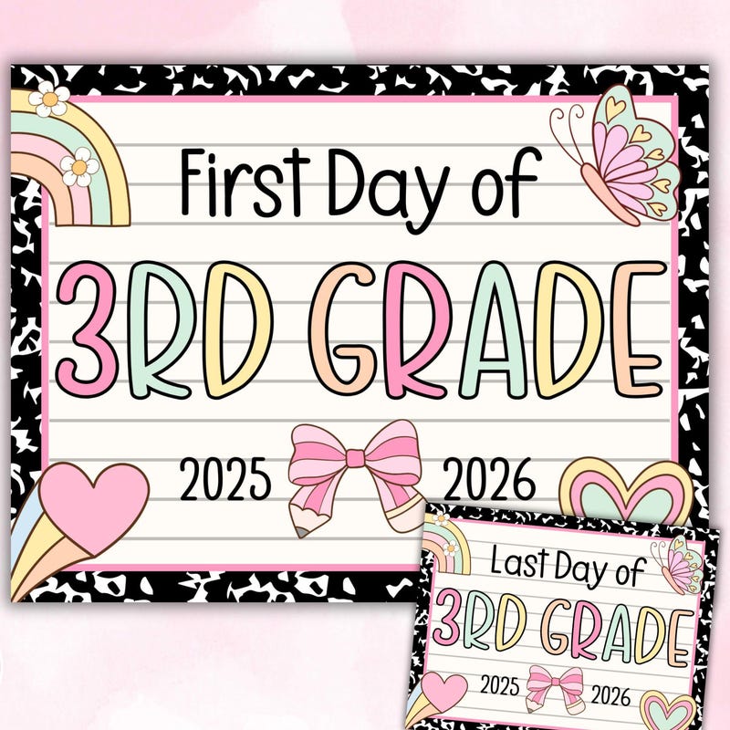 3rd Grade Sign - Etsy