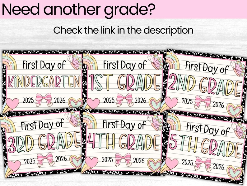 First Day of School Sign First Grade Printable Back to School Sign ...